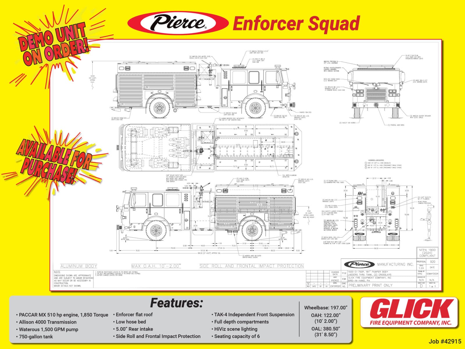 Fire Apparatus & EMS Vehicles On Order in PA | GLICK Fire